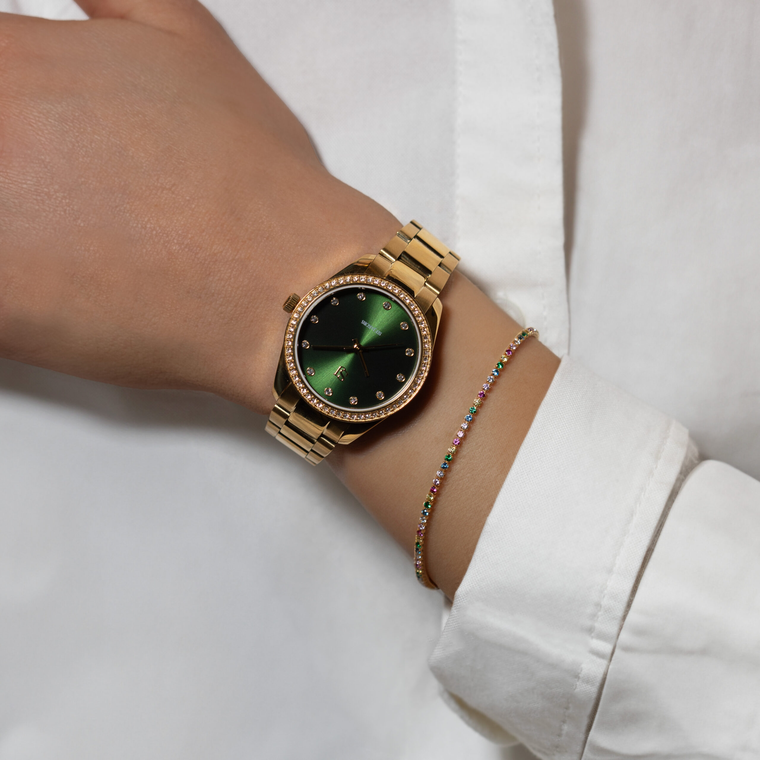 Sif Jakobs klocka Varelia - Grön urtavla och vita zirkoner. 32 mm ...